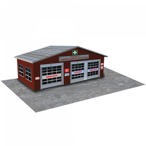 Fire Department Ambulance Police Station Models - Model Buildings