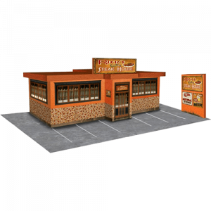 American Diner Steakhouse Gas Station Scale Models - Model Buildings